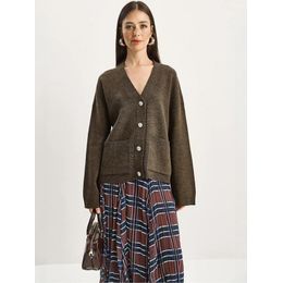 Bianco Lucci Knit Cardigan female Brown size S/L
