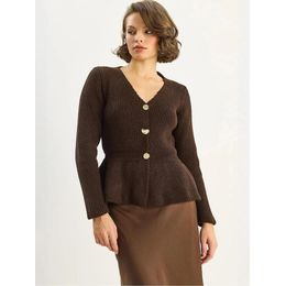 Bianco Lucci Knit Cardigan female Brown size S/L