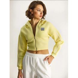 Bianco Lucci Zip-Up Hoodie female Yellow size S