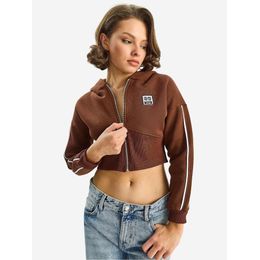 Bianco Lucci Zip-Up Hoodie female Brown size L