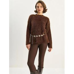 Bianco Lucci Sweater female Brown size S/L