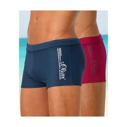 s.Oliver Herren s.Oliver Boxer-Badehose mit Logoschriftzug im coolen Used-Look rot 4, N-Gr