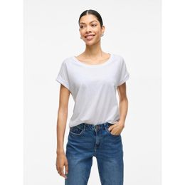 Vila Damen Rundhalsshirt &raquo;VIDREAMERS NEW PURE T-SHIRT/SU-NOOS&laquo; Basic Damen-T-Shirt mit Rundhalsausschnitt und umgeschlagenen &Auml;rmeln L