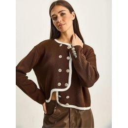 Bianco Lucci Knit Cardigan female Brown size S/L