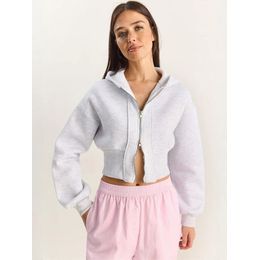 Bianco Lucci Zip-Up Hoodie female Grey size M