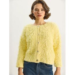 Bianco Lucci Knit Cardigan female Yellow size S/L