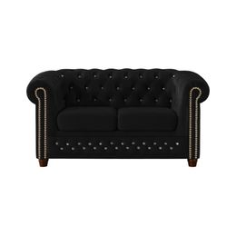 S-STYLE Chesterfield Einzelsofa Cleo Blink &brvbar; schwarz &brvbar; Ma&szlig;e (cm): B: 148 H: 72 &raquo; H&ouml;ffner