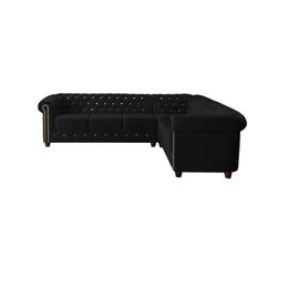 S-STYLE Chesterfield Ecksofa Cleo Blink &brvbar; schwarz &brvbar; Ma&szlig;e (cm): B: 264 H: 72 &raquo; H&ouml;ffner