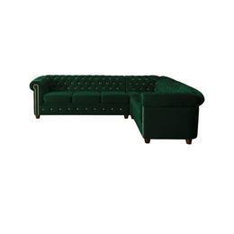 S-STYLE Chesterfield Ecksofa Cleo Blink &brvbar; gr&uuml;n &brvbar; Ma&szlig;e (cm): B: 264 H: 72 &raquo; H&ouml;ffner
