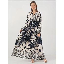Bigdart Kleid Damen Gr&ouml;&szlig;e 38 marine / naturwei&szlig; Winterkleid
