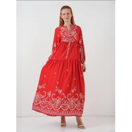 Bigdart Kleid Damen Gr&ouml;&szlig;e 38 kirschrot / wei&szlig; Winterkleid