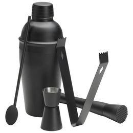 Novel Barset, Schwarz, Metall, 5-teilig, 550 ml, Lfgb, Essen & Trinken, Barausstattung