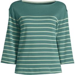 LANDS' END Supima&reg; Shirt mit 3/4-Glocken&auml;rmeln, Damen,  Gr&uuml;n, Baumwolle, by Lands' End