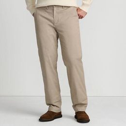 LANDS' END Stretch-Chino mit Flanellfutter, Classic Fit, Herren,  Beige, Baumwolle/Elasthan, by Lands' End
