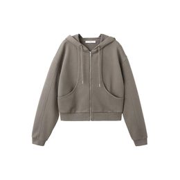 Mango Zip-Up Hoodie 'KAROL' female Grey size XS