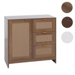 Mendler Kommode HWC-P50, Schrank Sideboard Highboard, Schubladen Staufach, MDF Melamin Leinenfront ~ Variant 139900+140182