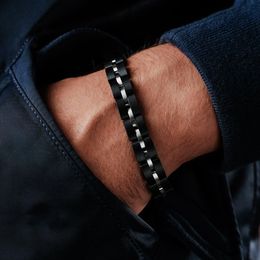Einzigartiges Herren Armband Fantasia, schwarzes Ahornholz und silber Edelstahl