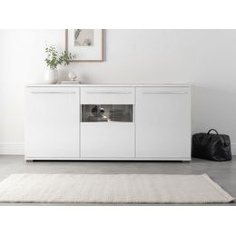 Kommode OTTO HOME "Piano", wei&szlig; (wei&szlig; hochglanz), B:150cm H:84,6cm T:45,2cm, Spanplatte, Sideboards, Kommode, Hochglanz UV lackiert, Soft-Close Funktion