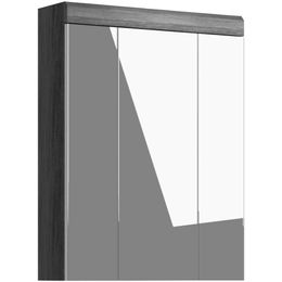 Badezimmerspiegelschrank Welltime "SIENA, Breite 60cm, 3 Spiegelt&uuml;ren, 9 F&auml;cher, 6 Einlegeb&ouml;den", grau (rauchsilber nb, spiegelglas), B:60cm H:79cm T:18cm, FSC-zertifizierter Holzwerkstoff, Schr&auml;nke, in verschiedenen Farben erh&auml;ltlich, Badm&ouml;bel, Spiegel, Badschrank, Bad