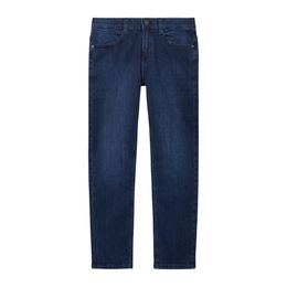 Regular-fit-Jeans s.Oliver JUNIOR, Jungen, Gr. 146, N-Gr, blau (dunkelblau), Denim/Jeans, Obermaterial: 85% Baumwolle, 14% Polyester, 1% Elasthan, regular fit kn&ouml;chellang, Jeans, mit Taschen