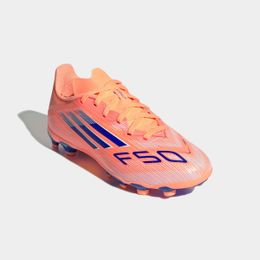 Fu&szlig;ballschuh adidas Performance "F50 LEAGUE MG KINDER", M&auml;dchen, Gr. 31, beam orange, lucid blau, cloud wei&szlig;, Synthetik, Textil, Schuhe Fu&szlig;ballschuh, geeignet f&uuml;r Rasen- und Kunstrasenpl&auml;tze, f&uuml;r Kinder & Jugendliche