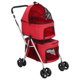 vidaXL Hundewagen 83x48x97cm (L x B x H) rot