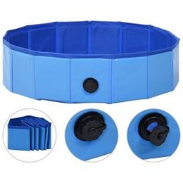 vidaXL Hunde-Pool blau 80 cm, 20 cm