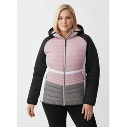 sheego Gro&szlig;e Gr&ouml;&szlig;en Steppjacke mit elastischen Abschl&uuml;ssen, schwarz-hortensie, Gr&ouml;&szlig;e 52 - Damen