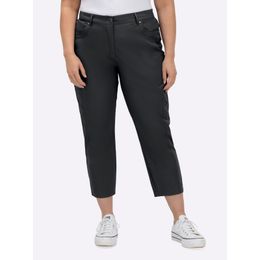 sheego Gro&szlig;e Gr&ouml;&szlig;en 7/8-Jeans mit optisch streckenden N&auml;hten, schwarz, Gr&ouml;&szlig;e 44 - Damen