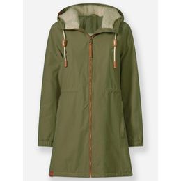 sheego Gro&szlig;e Gr&ouml;&szlig;en Parka mit Tunnelzug auf H&ouml;he der Taille, oliv, Gr&ouml;&szlig;e 44 - Damen