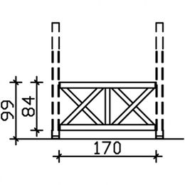 Skan Holz Br&uuml;stungsgel&auml;nder Andreaskreuze Douglasie Nussbaum, 170x84 cm