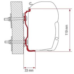 Fiamma Adapter passend f&uuml;r Hymer ab 2016 f&uuml;r F45 / F70, 500 cm