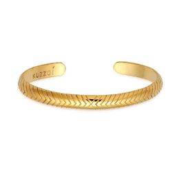 Kuzzoi Armb&auml;nder - Armband Herren Armreif Oxidiert Offen Basic 925 Si - Gr. 19 CM - in Gold - f&uuml;r Damen