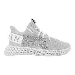 Philipp Plein Low-Top Sneaker - Runner Sneaker Skeleton Mit Schmucksteinen - Gr. 41 (EU) - in Silber - f&uuml;r Damen