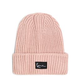 Karl Kani Beanie Damen Gr&ouml;&szlig;e 55/60 altrosa / schwarz / wei&szlig;