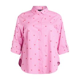 ZIZZI Bluse 'MRIKKE' Damen Gr&ouml;&szlig;e XL/XXL pink / wei&szlig;