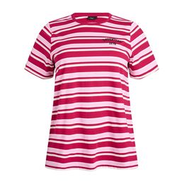 ZIZZI T-Shirt 'Mallis' Damen Gr&ouml;&szlig;e XXXL/4XL rosa / grenadine / wei&szlig;