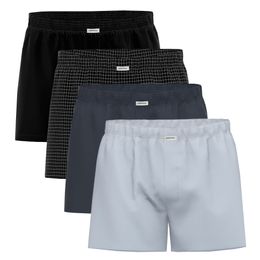 Seidensticker Boxershorts Herren Gr&ouml;&szlig;e L dunkelblau / hellgrau / schwarz