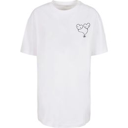 Merchcode T-Shirt 'Hugs & Love - Love Ballon' Damen Gr&ouml;&szlig;e XS schwarz / wei&szlig;