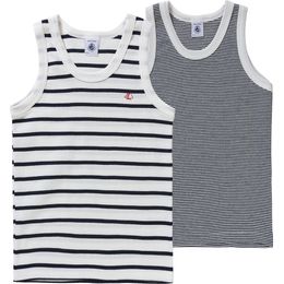 Petit Bateau Unterhemd Jungen Gr&ouml;&szlig;e 152 nachtblau / wei&szlig;