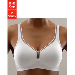 petite fleur by Lascana Damen T-Shirt-BH, 2xwei&szlig;, Gr&ouml;&szlig;e 90B