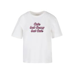 Miss Tee T-Shirt 'Cute But Sassy' Damen Gr&ouml;&szlig;e XXL pink / schwarz / wei&szlig;