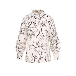 Cloud5ive Bluse Damen Gr&ouml;&szlig;e XXL creme / schwarz
