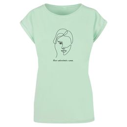 Merchcode T-Shirt 'WD - Woman Figure' Damen Gr&ouml;&szlig;e L mint / schwarz