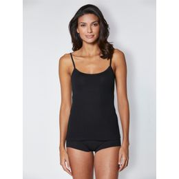 Nina von C. Damen Tr&auml;gertop aus Feinripp, schwarz, Gr&ouml;&szlig;e 46