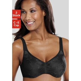 Petite Fleur Damen Minimizer-BH, schwarz+wei&szlig;, Gr&ouml;&szlig;e 75C