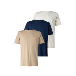 Denim Project T-Shirt 'DPM' Herren Gr&ouml;&szlig;e XS beige / navy / wei&szlig;