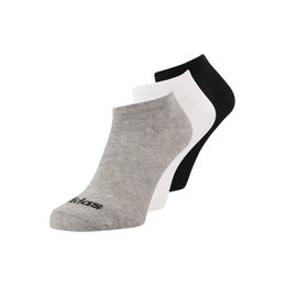 adidas Performance Athletic Socks 'Thin Linear Low-Cut' male size 37/39 mottled grey / Black / White