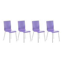 CLP 4er-Set Wartezimmerstuhl PEPE mit ergonomisch geformten Holzsitz und Metallgestell I 4x Konferenzstuhl In verschiedenen Farben erh&auml;ltlich