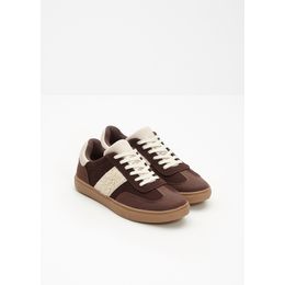 bonprix Sneaker im Retrolook, braun, Gr.38, Modischer Sneaker mit Details aus Fellimitat